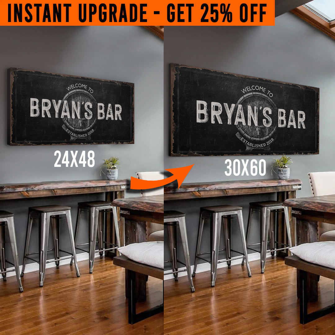 Upgrade Your 48x24 Inches 'Beer Barrel Bar' (Style 2) Canvas To 60x30 ...